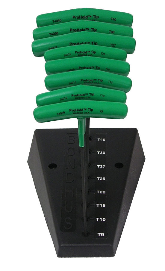 BONDHUS PHTTHX8 Torx Prohold T-Handle 8pcs Set With Stand TX9-TX40, 74 – Rowland Tools